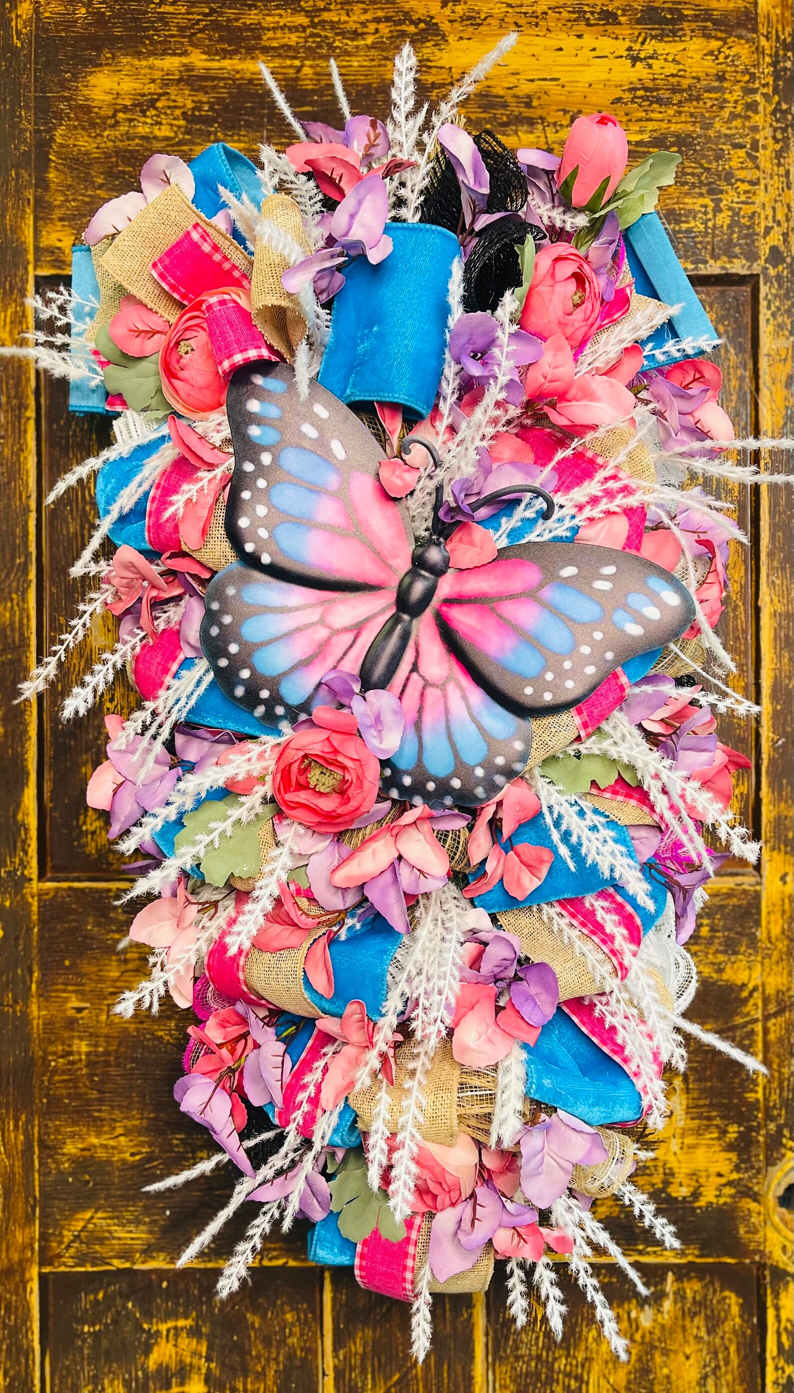 Butterfly Wreath, Spring Decor, Spring Wreath, Floral Wreath, Monarch ...