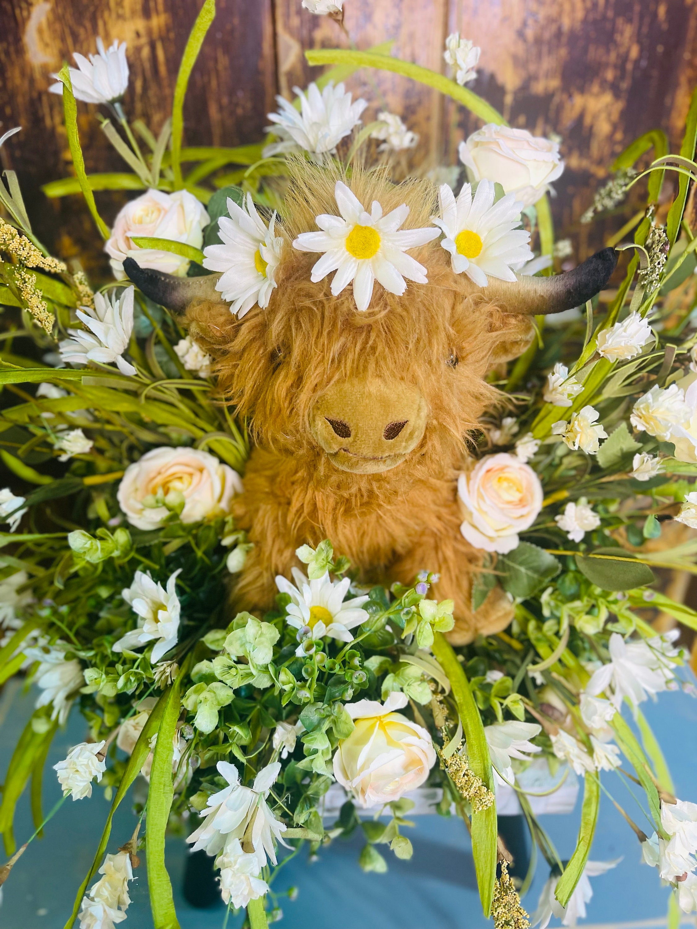 Highland Cow Wreath, Highland Cow Decor, Farmhouse Decor, Modern ...