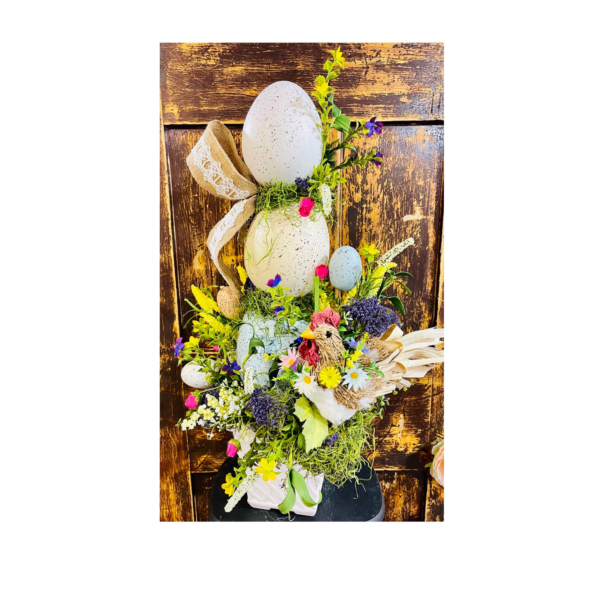 Country Spring Centerpiece Egg Topiary Chicken Egg Topiary | Etsy