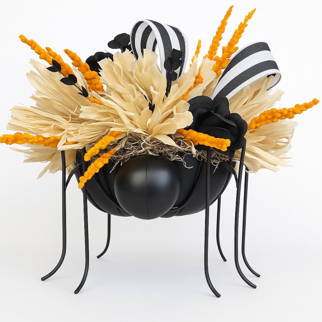 Hallween Spider Centerpiece, Black and Orange Creepy Table Decor, Fall ...