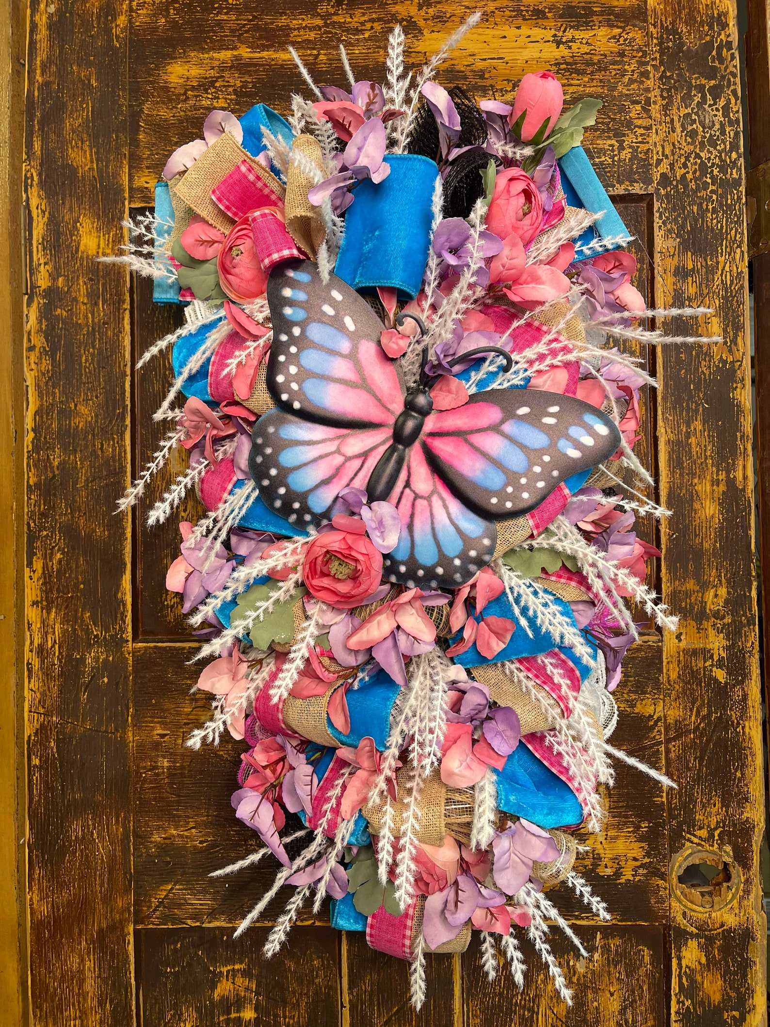 Butterfly Wreath, Spring Decor, Spring Wreath, Floral Wreath, Monarch ...