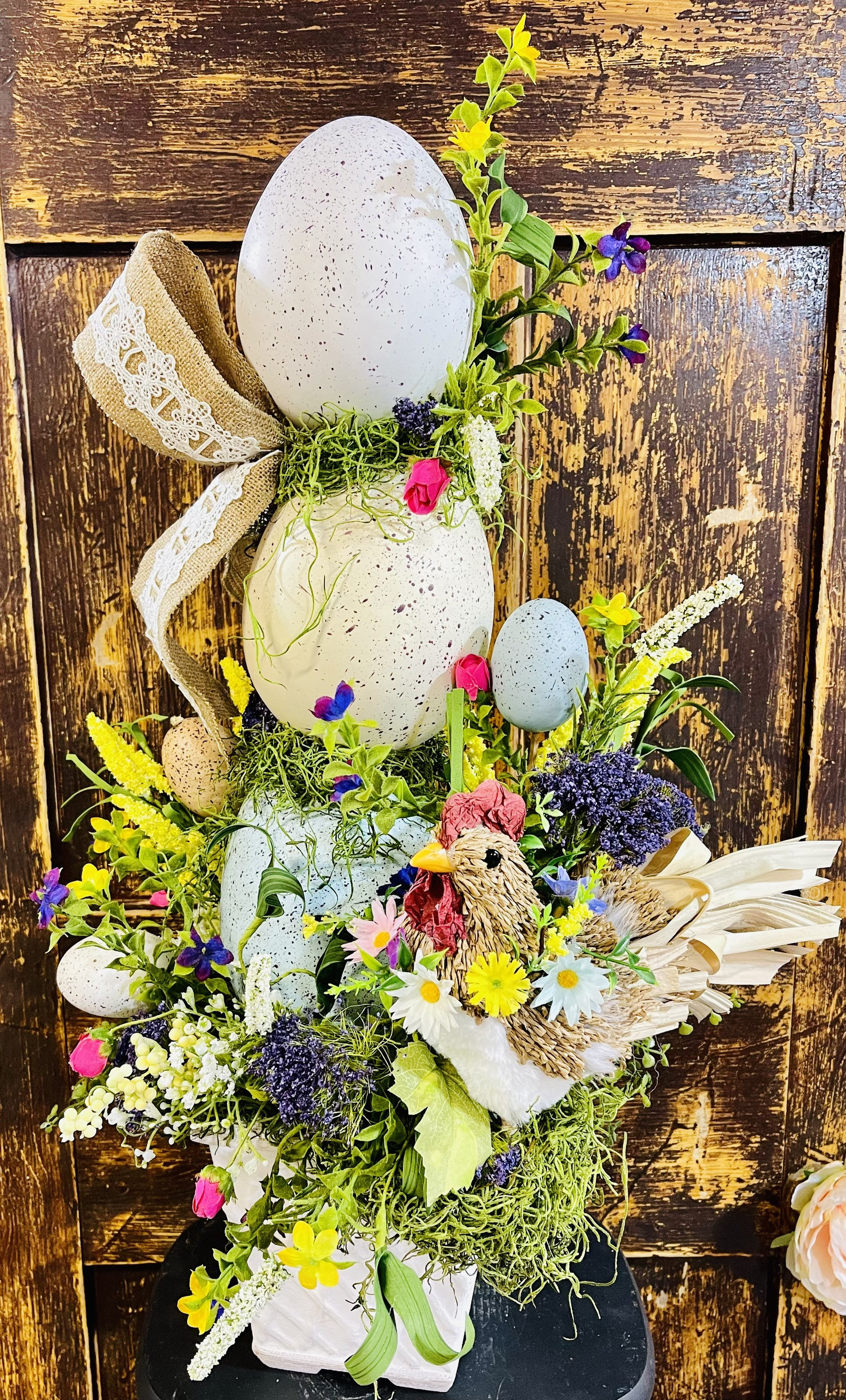Country Spring Centerpiece Egg Topiary Chicken Egg Topiary | Etsy