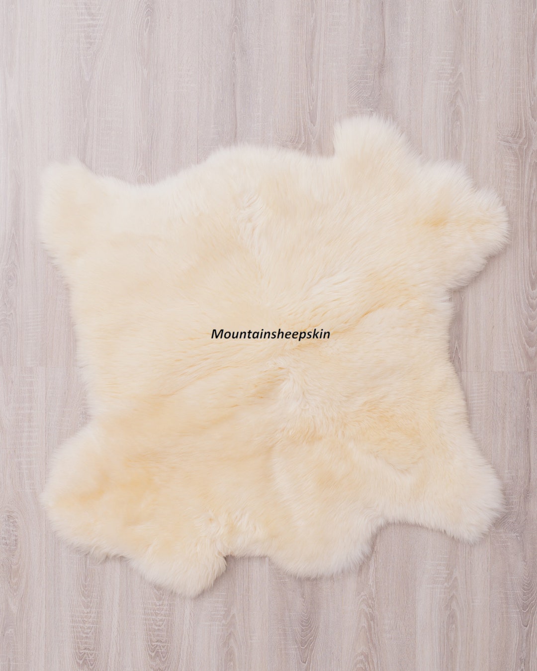 Giant Genuine Natural Creamy White-ivory Double Sheepskin Rug, Pelt ...