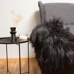 Giant Genuine Natural Black Sextuple Icelandic Sheepskin Rug, Pelt ...
