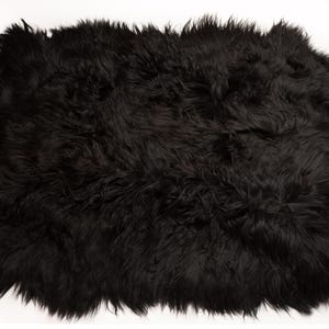 Giant Genuine Natural Black Sextuple Icelandic Sheepskin Rug, Pelt ...
