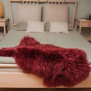 Burgundy / Red Dyed Sheepskin Rug Rugs Amazing Sheepskin Sheep Skin ...