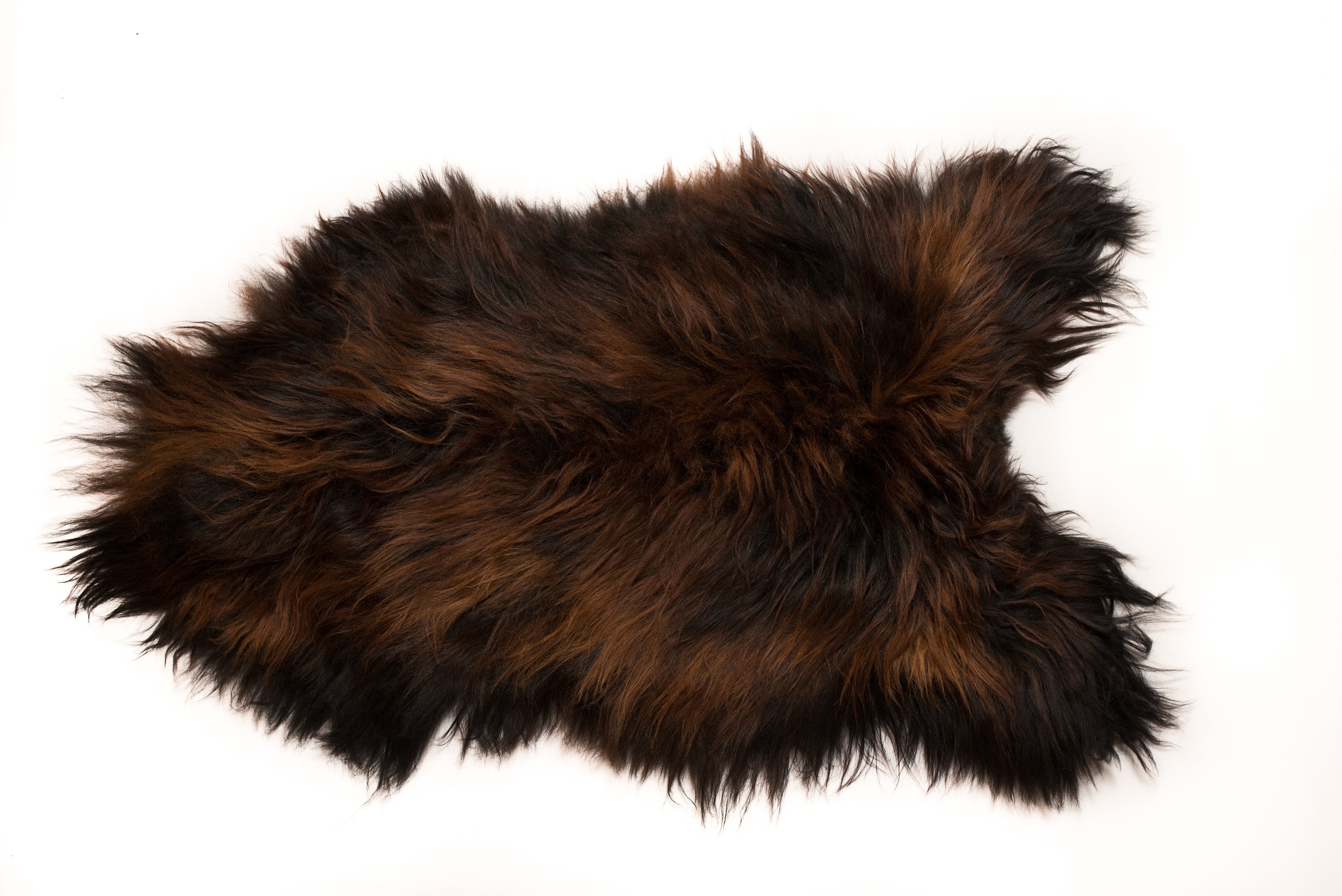 Icelandic Genuine Sheepskin Rug, Rust Black, Single Animals Pelt ...