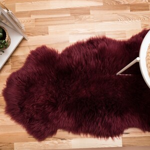 Burgundy / Red Dyed Sheepskin Rug Rugs Amazing Sheepskin Sheep Skin ...