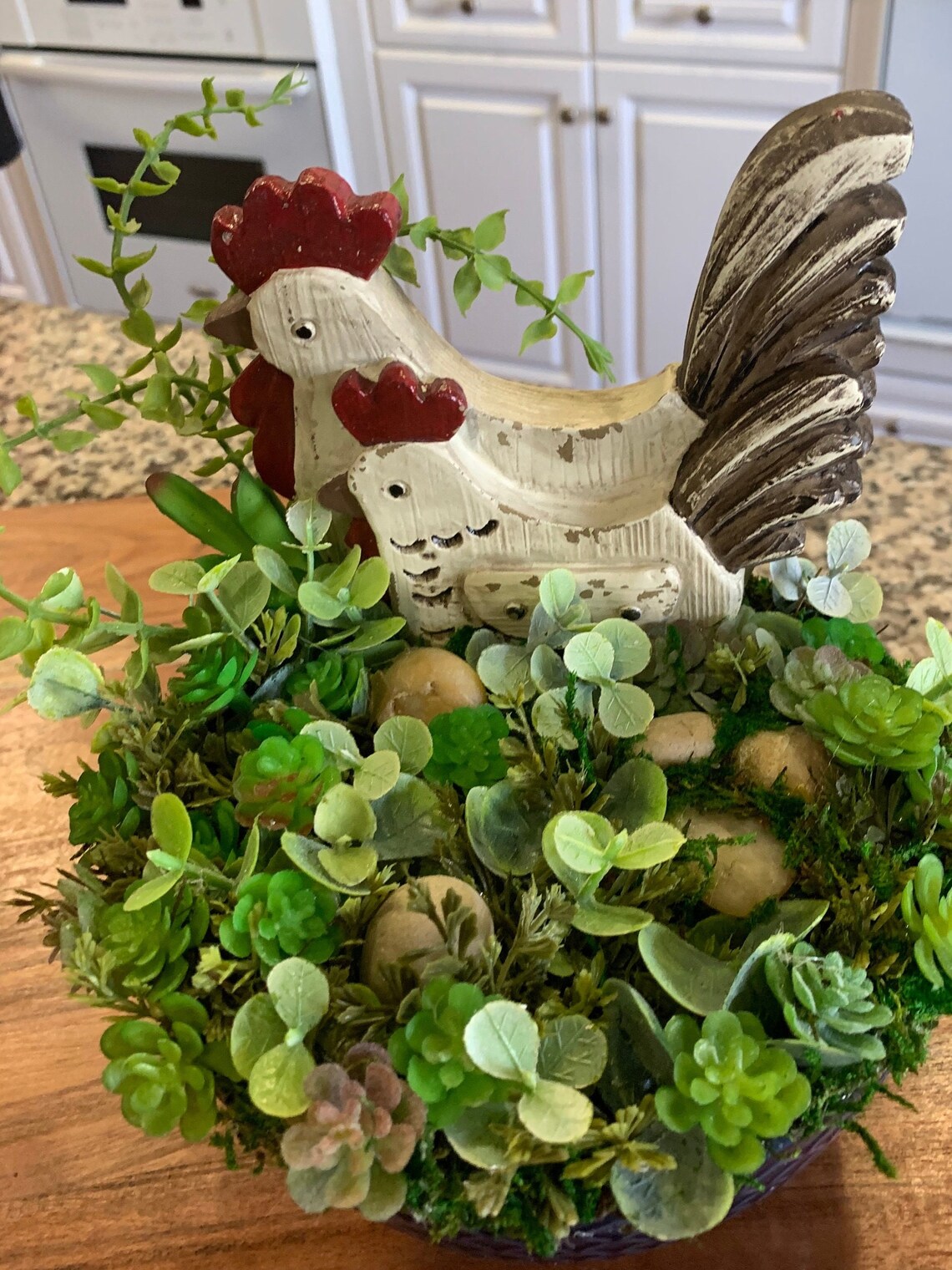 Farmhouse Inspired Artificial Arrangement in Beautiful Ceramic Bowl ...