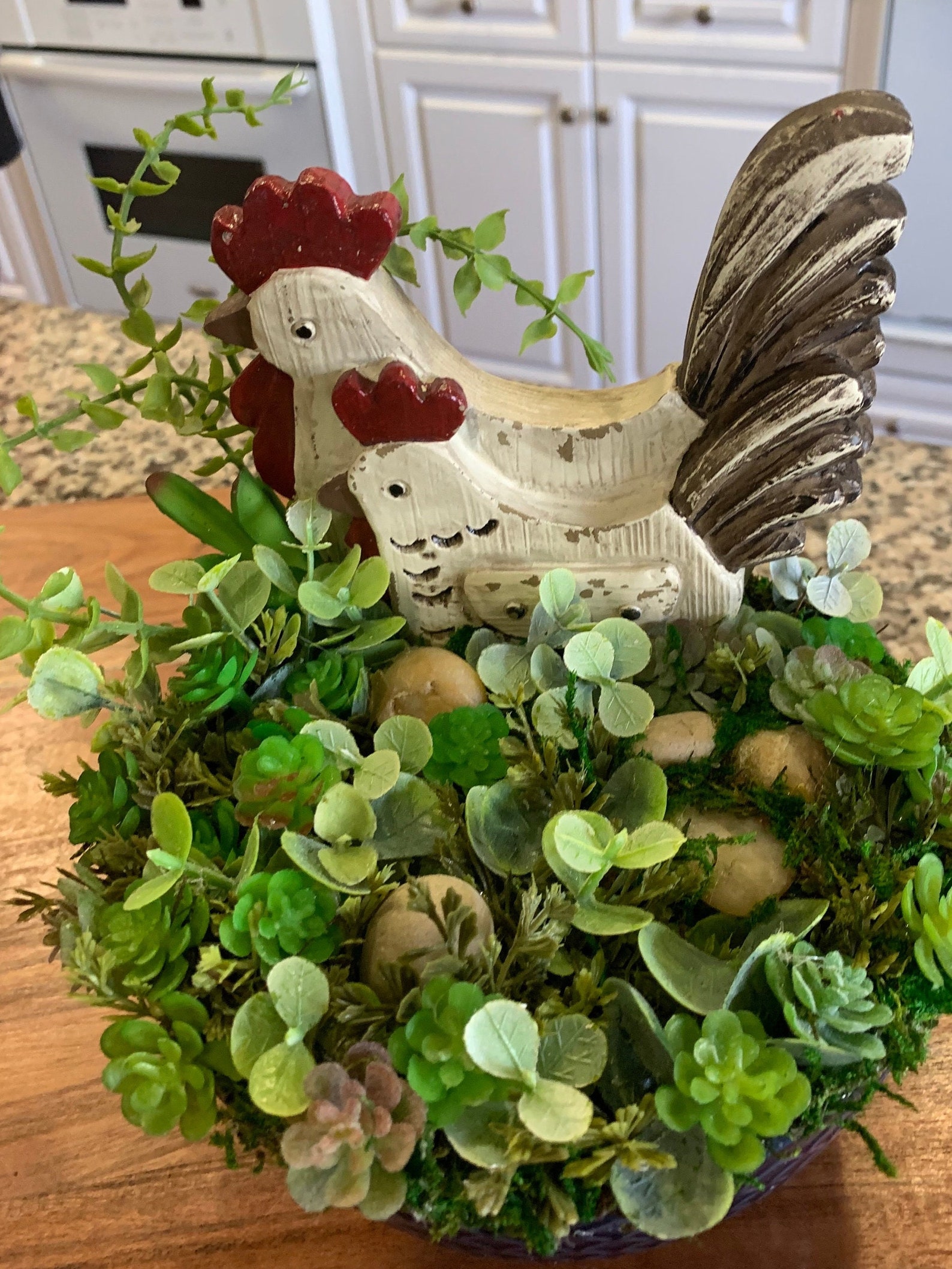 Farmhouse Inspired Artificial Arrangement in Beautiful Ceramic Bowl ...