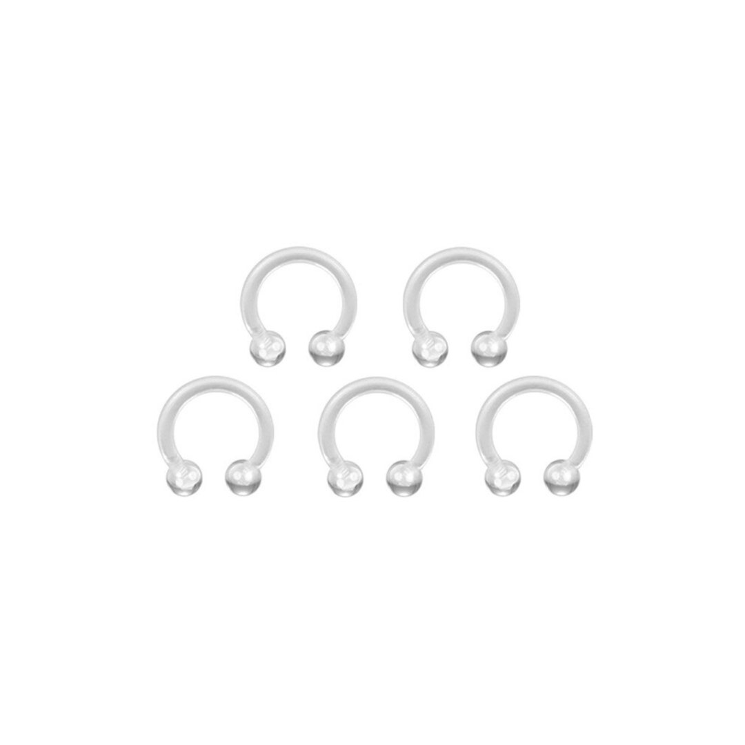 Invisible Clear Plastic Half Hoop Piercing. Transparent in Colour Nose ...