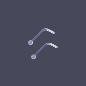 Invisible Clear Nose Stud. See Through Bent Round Nose Stud ...