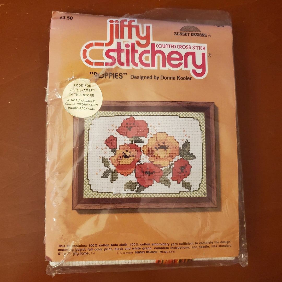 Sunset Designs Jiffy Stitchery Cross Stitch Vintage 1976 Kit, #950 ...