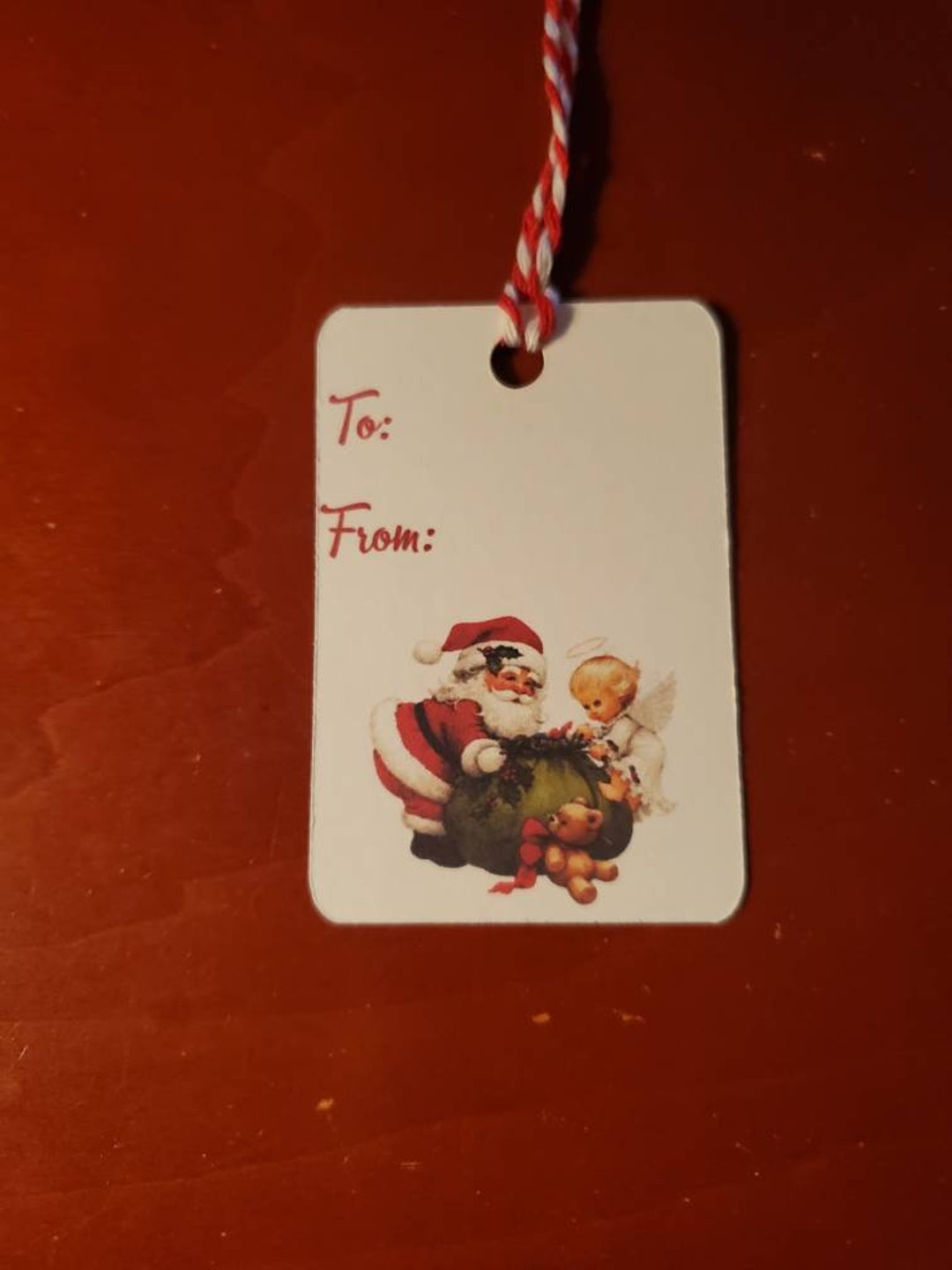 Santa Christmas Gift Tags for Kids, Holiday Present Hang Tags for ...