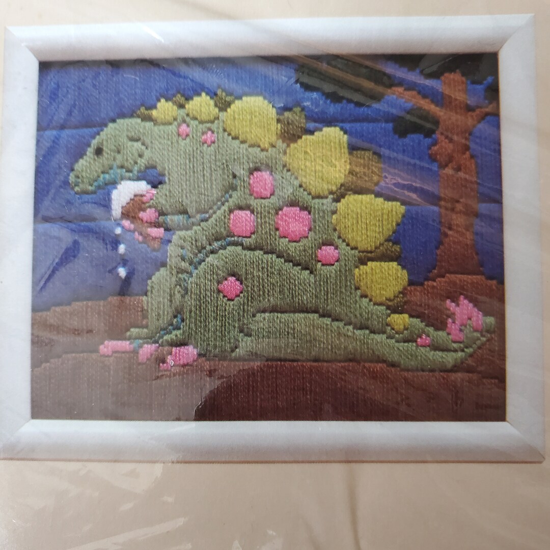 Vintage 1988 the Creative Circle Cross Stitch Kit, 1435 Stegosaurus, 8 ...