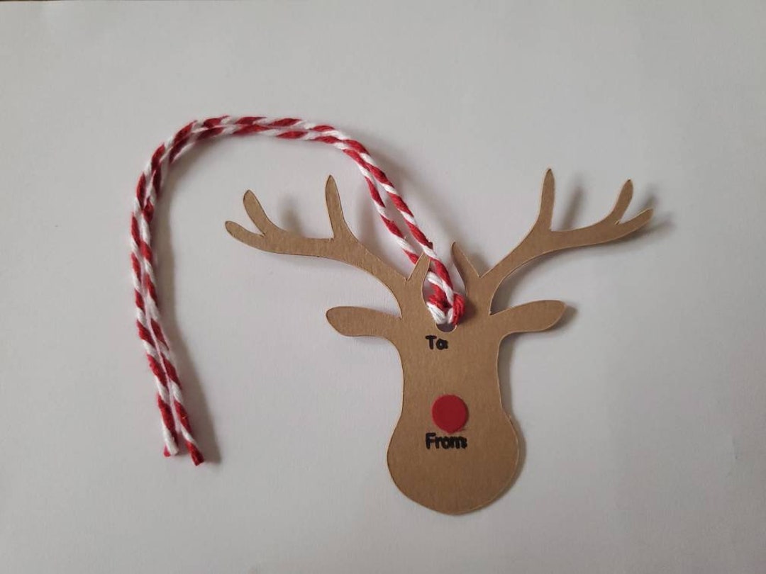 10 Rudolph the Reindeer Gift Tags, Gift Tags for Christmas, Present ...