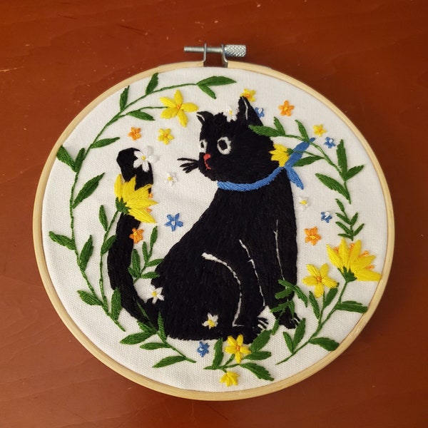 Kitty Hand Embroidery - Etsy