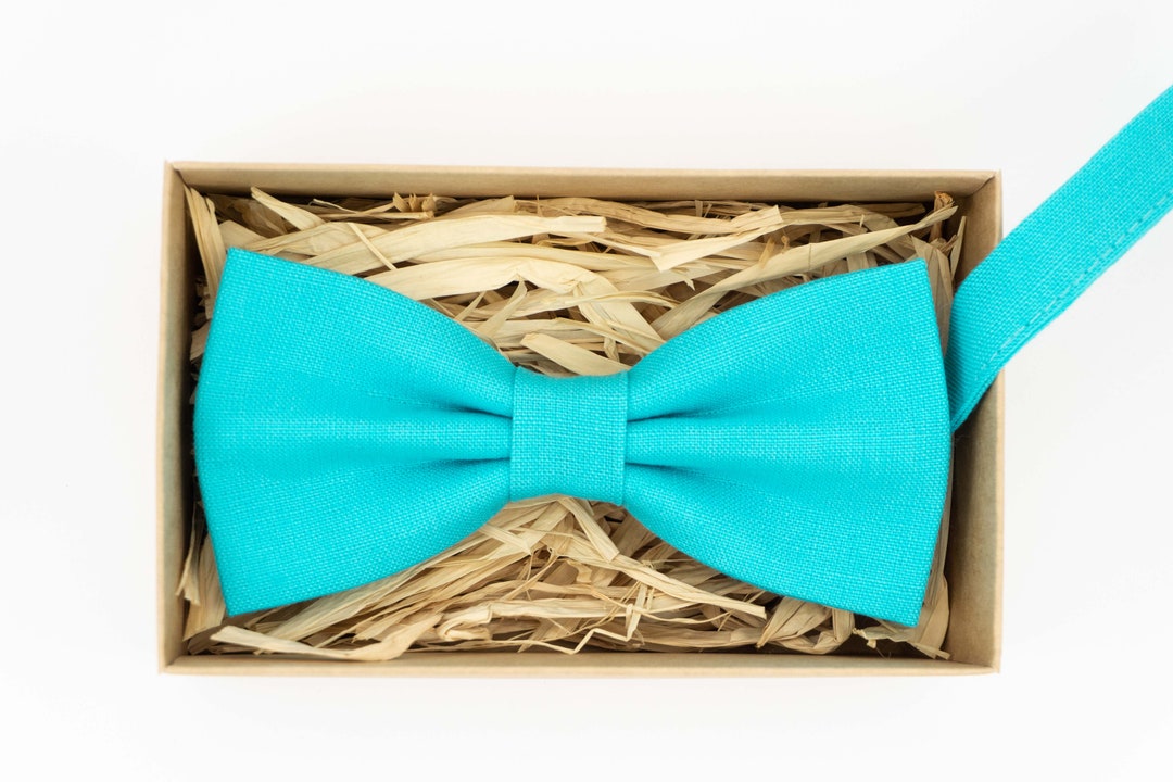 Cyan Color Mens Pre-tied Bow Tie / Fathers Day Gift / Boyfriend Gift ...