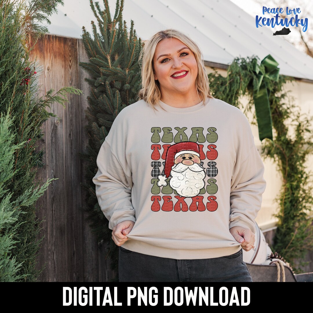 Texas, TX, Santa, Christmas PNG Sublimation Design Digital Download ...