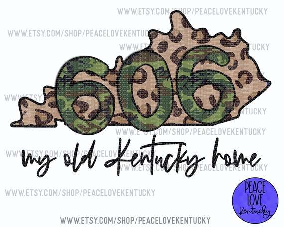 Clip Art Art & Collectibles Kentucky 606 Area Code Leopard Cheetah ...