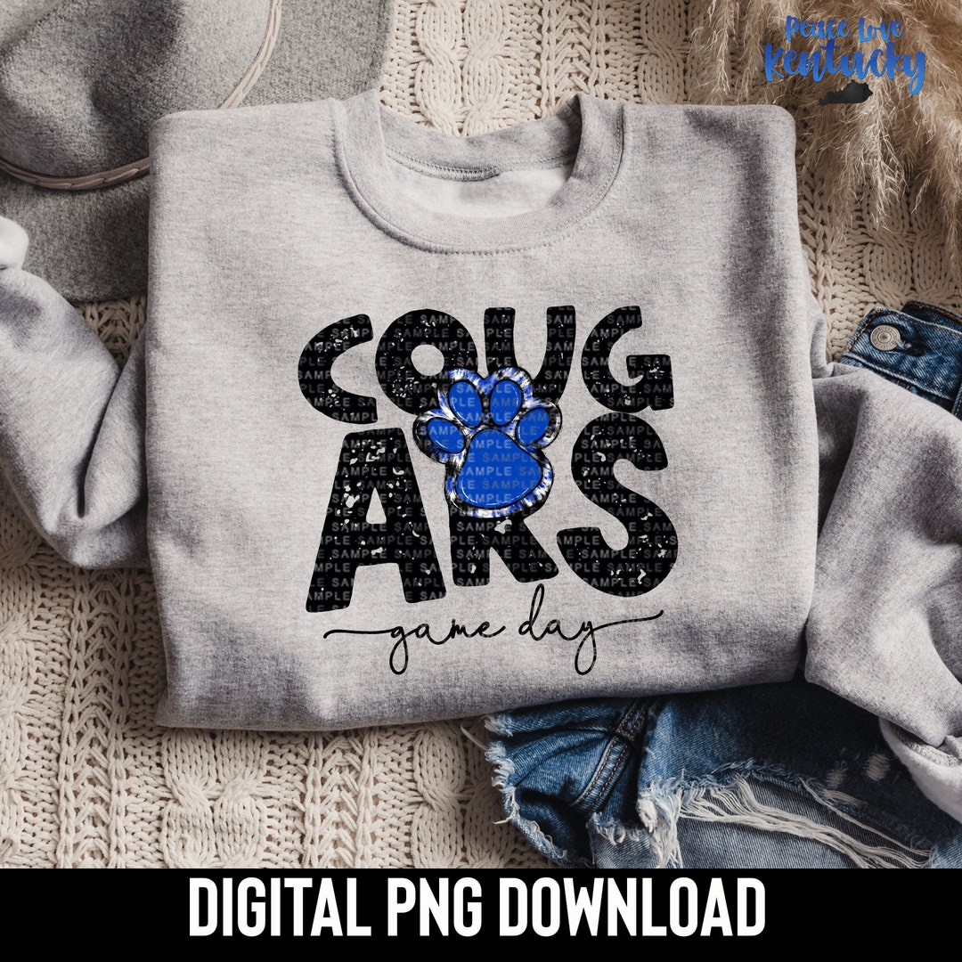 Cougars, Paw Print, Game Day, Sports, School Spirit PNG Sublimation ...