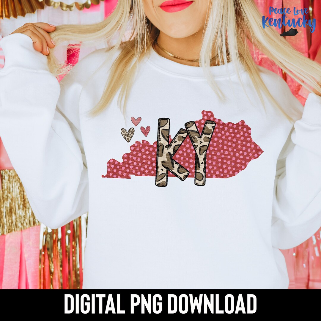 Kentucky, KY, Hearts, Valentines Day PNG Sublimation Design Digital ...