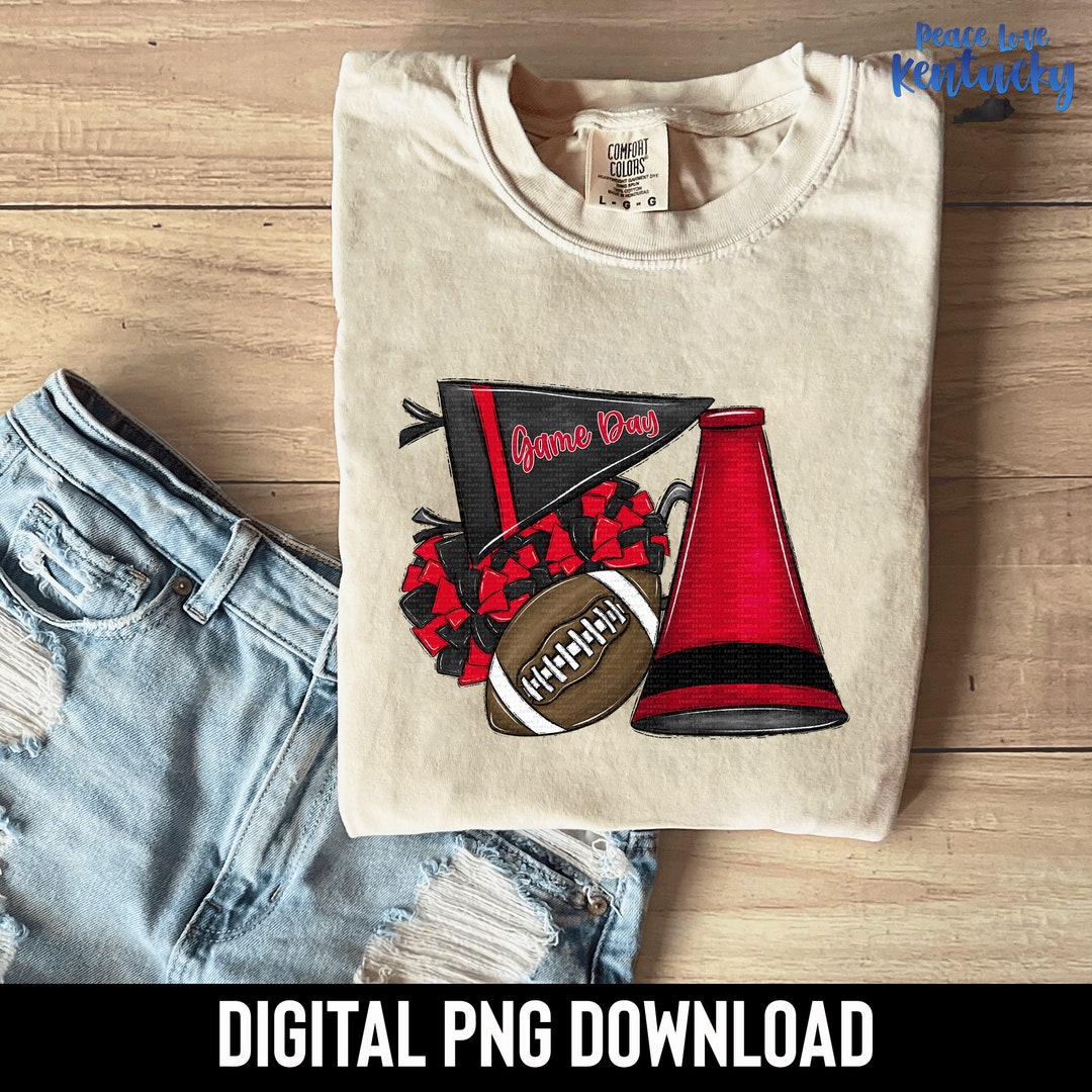Game Day Cheer Football Red and Black Megaphone Game Day - Etsy