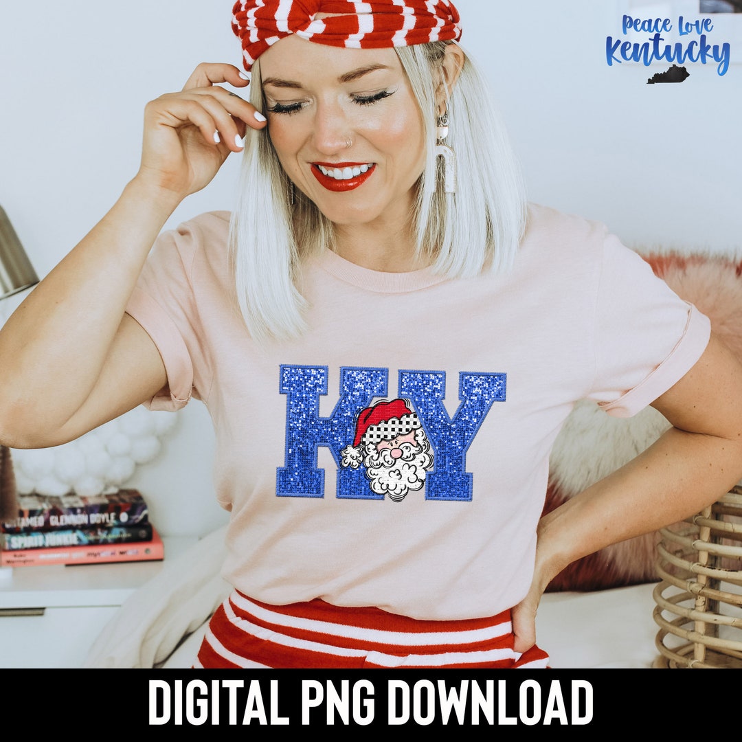 Kentucky, KY, Christmas, Sequins, Glitter, Santa, Kentucky Christmas Design, Winter, Plaid ...