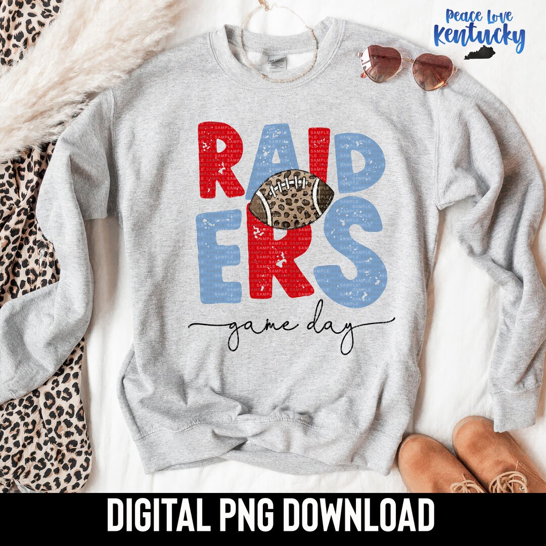 Raiders Game Day Leopard Football Red and Blue School - Etsy