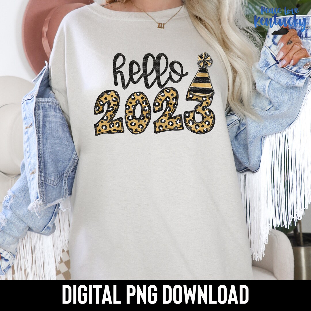 Hello 2023, New Years, Happy New Year, Doodle Numbers, Sublimation, PNG ...