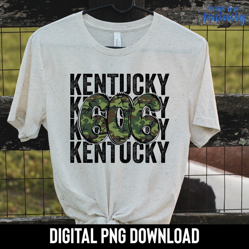 Kentucky KY Camo 606 Area Code PNG Design Digital - Etsy