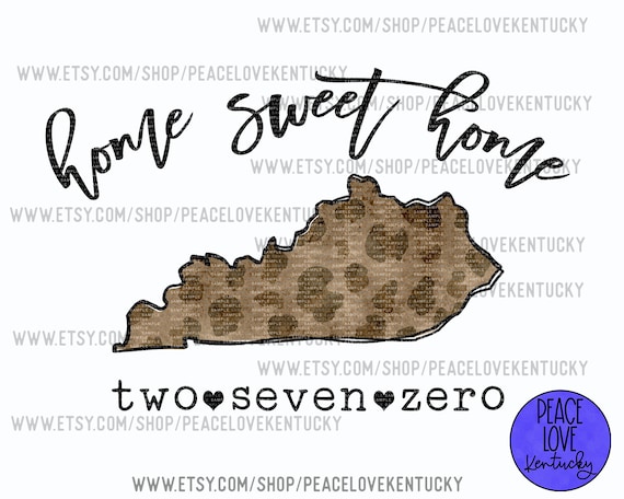 Sublimation PNG Kentucky Leopard 270 Area Code KY Home | Etsy