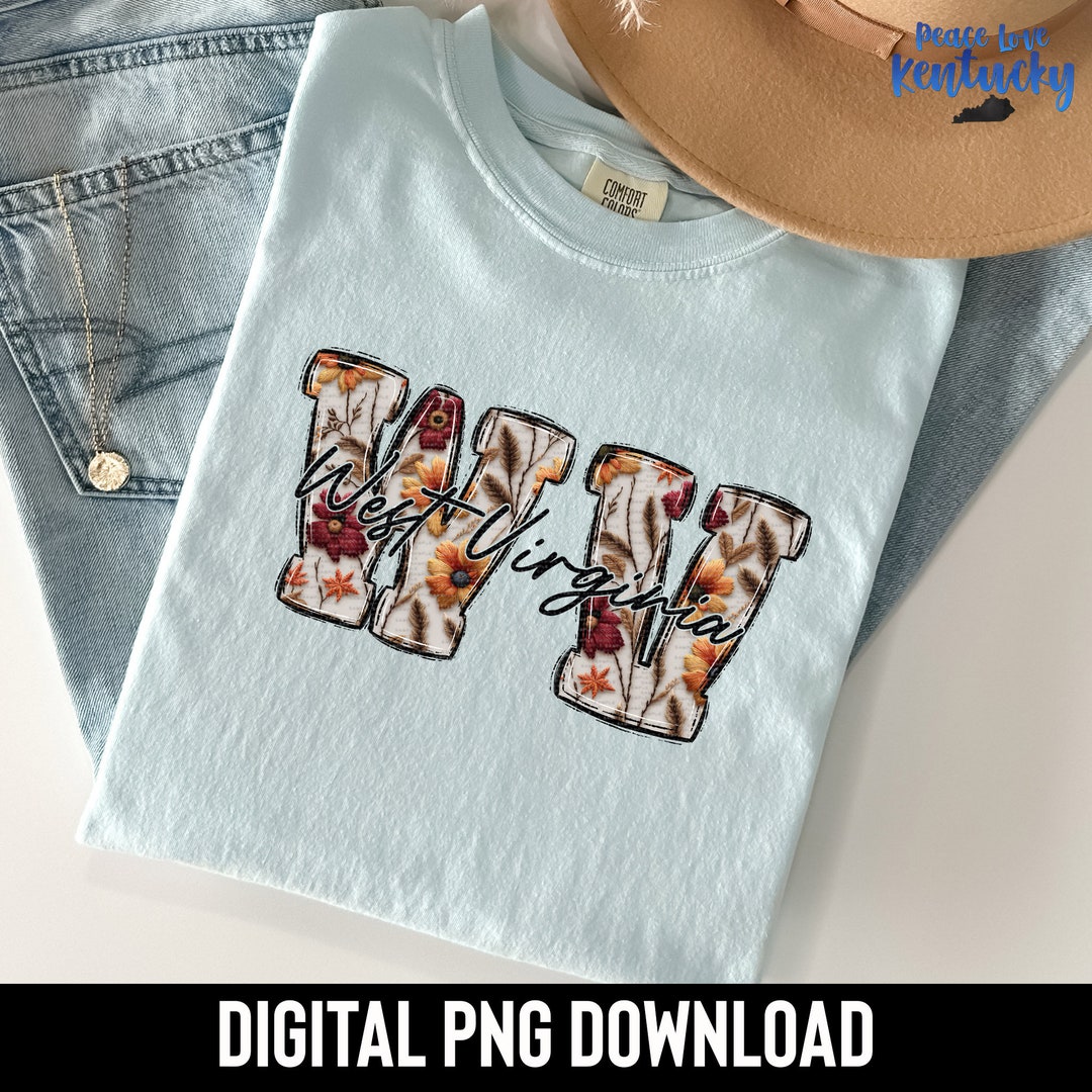 West Virginia, WV, Floral, Fall, WV Design, Wv Fall Shirt, Doodle ...