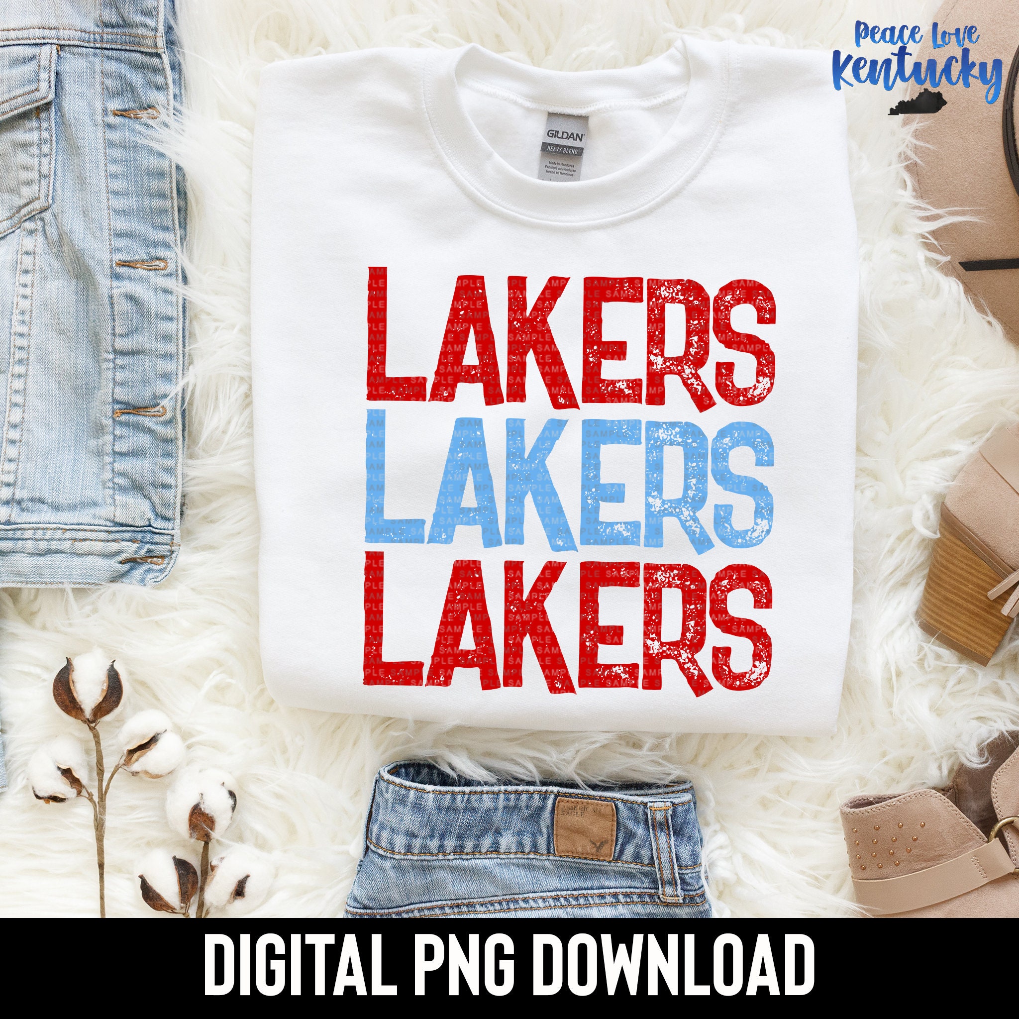 Lakers Red and Blue School Spirit PNG Design Digital - Etsy