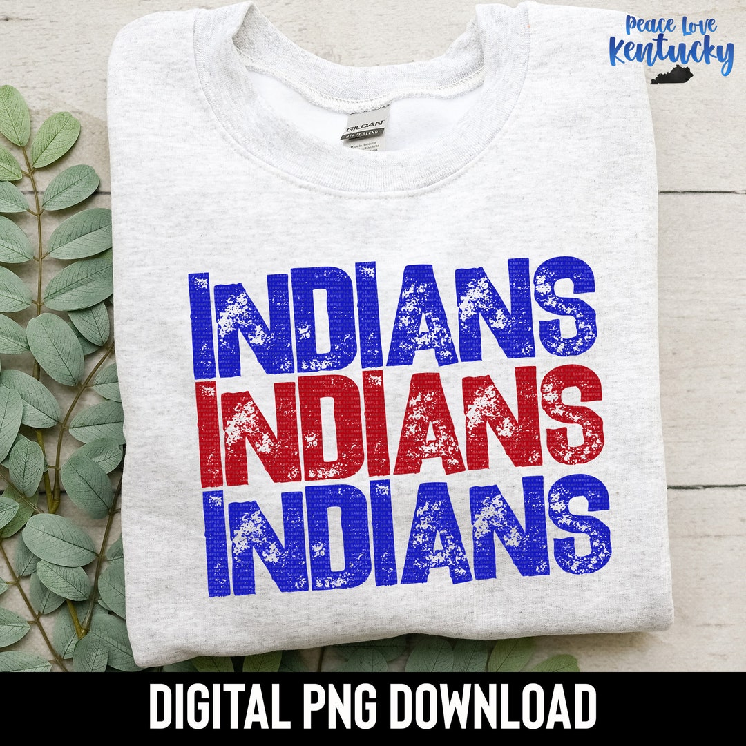 Indians, Blue and Red, School Spirit PNG Design Digital Download ...