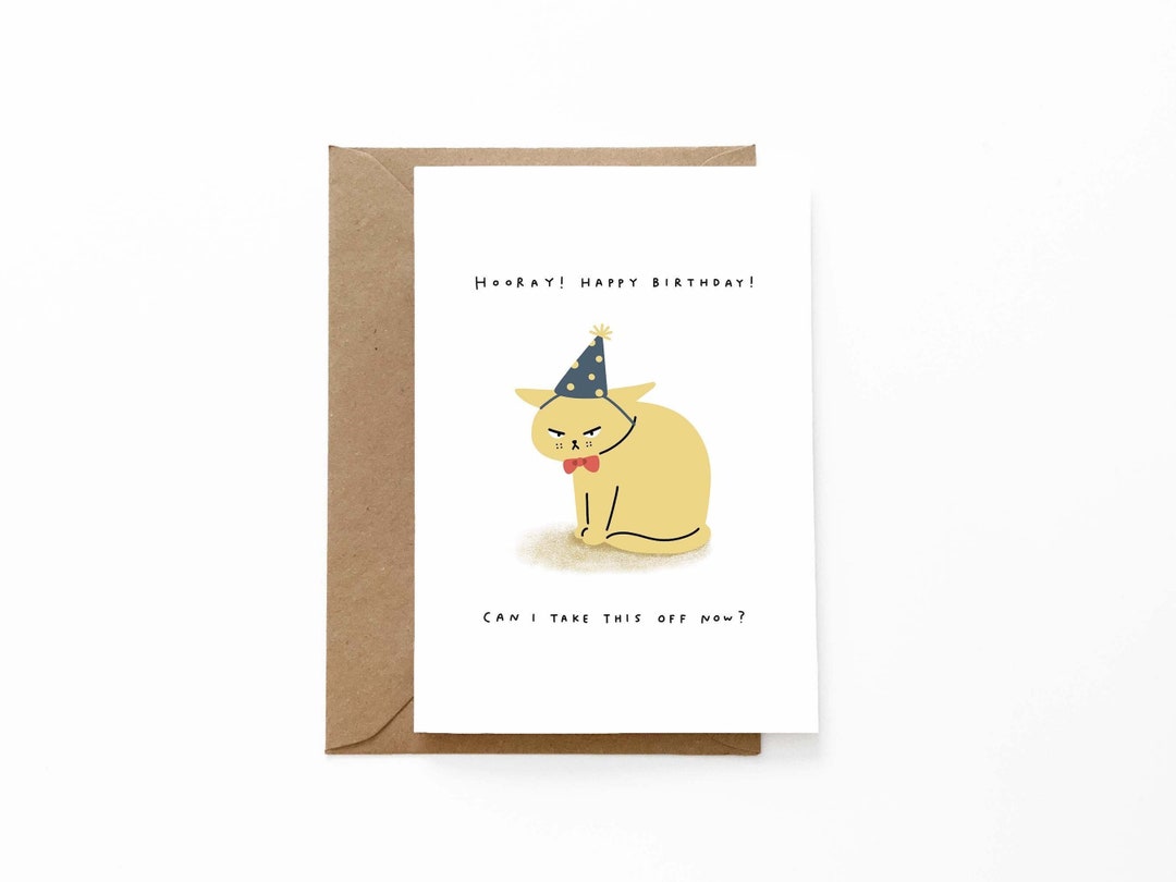Grumpy Cat Birthday Card Happy Birthday Funny Greeting Card CAT003 - Etsy