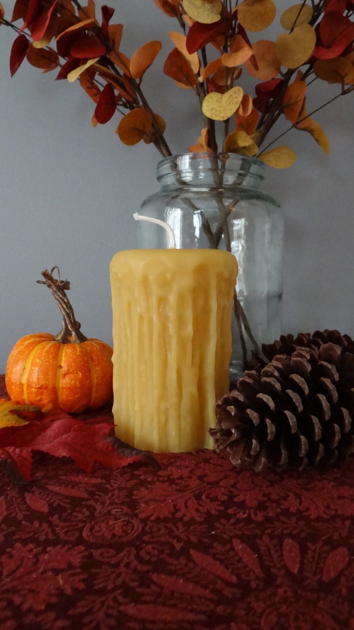 Beeswax Large Rustic Candle - Etsy