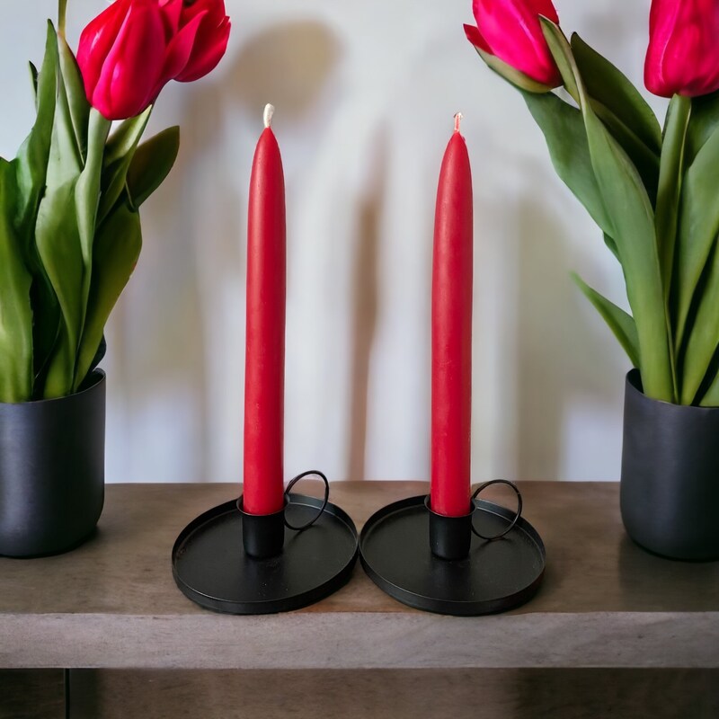 Red Beeswax Candles - Etsy