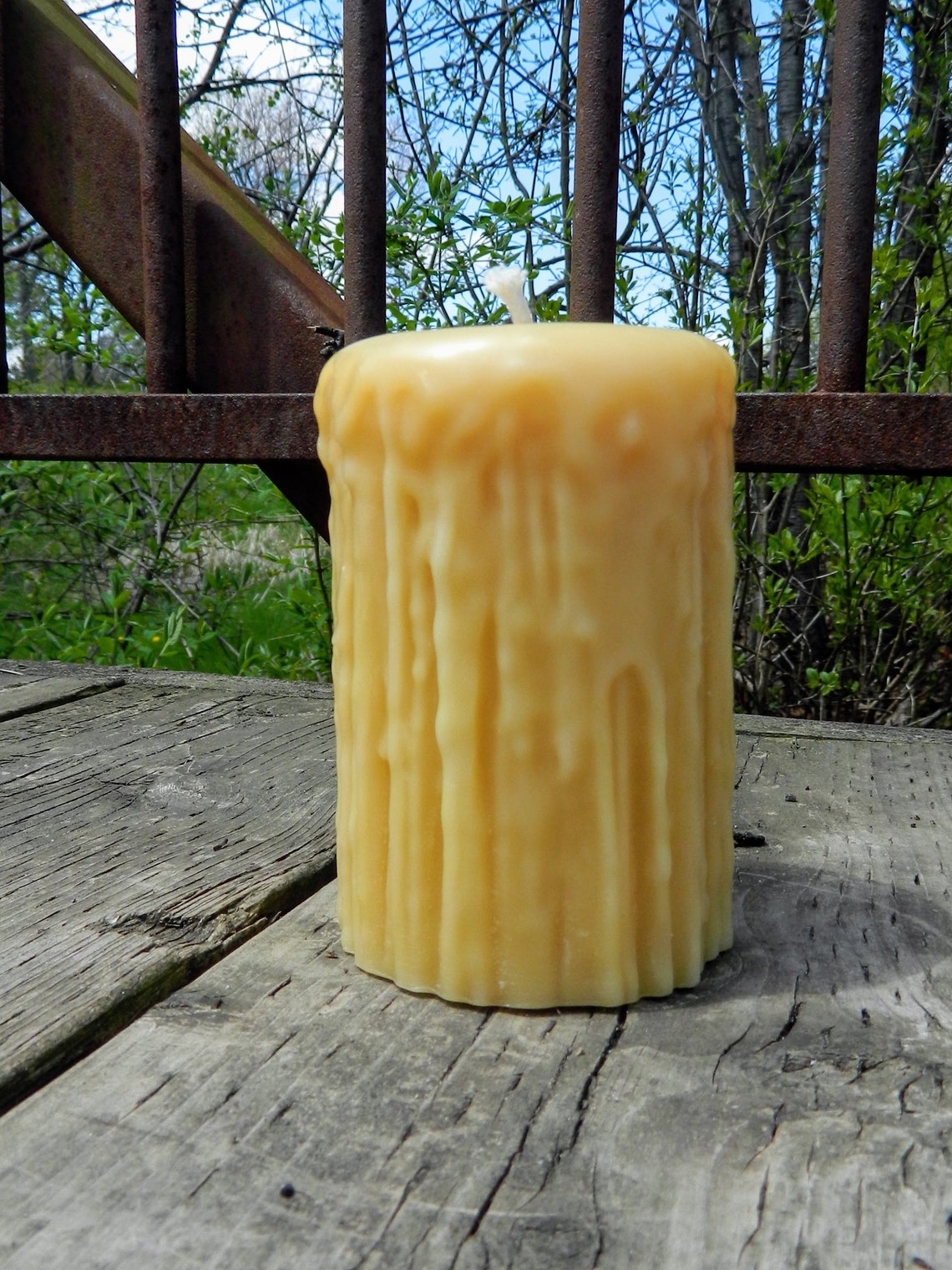 Beeswax Large Rustic Candle - Etsy