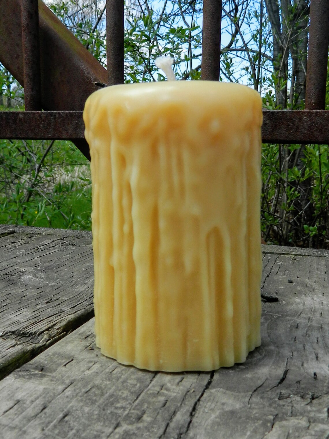Beeswax Large Rustic Candle - Etsy