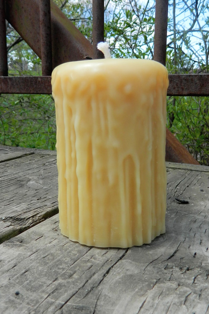 Beeswax Large Rustic Candle - Etsy
