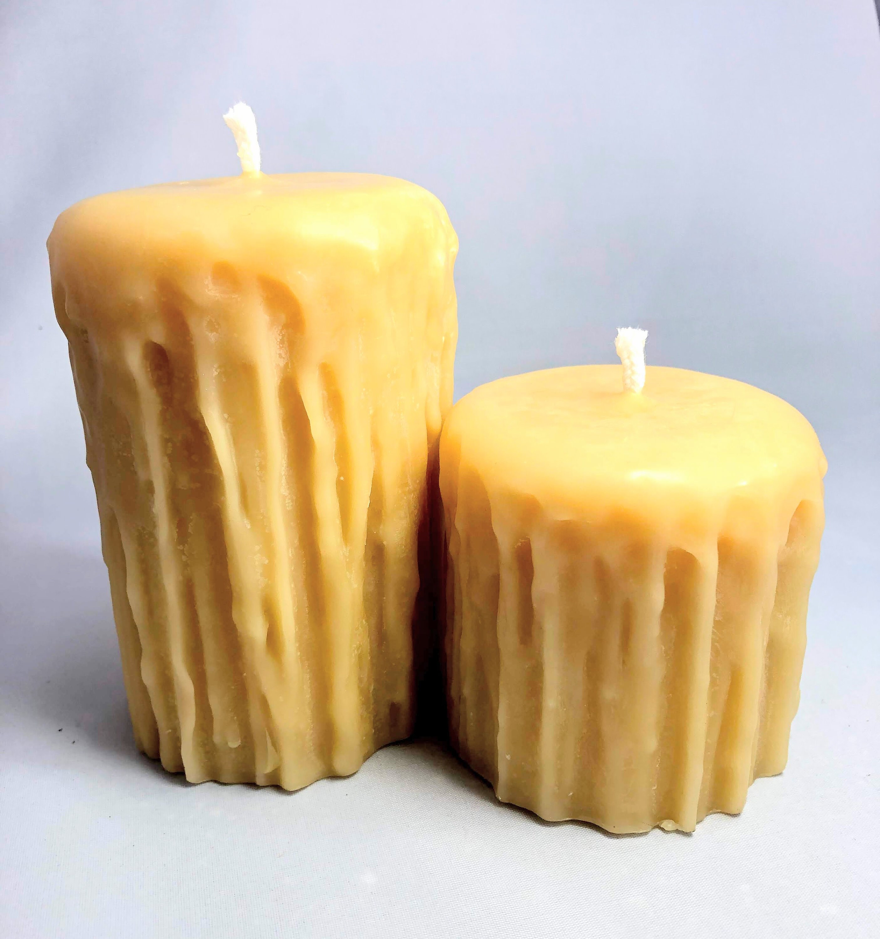Beeswax Rustic Pillar Candles - Etsy