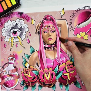 Lady Gaga Chromatica Tattoo Flash Art Print - Etsy