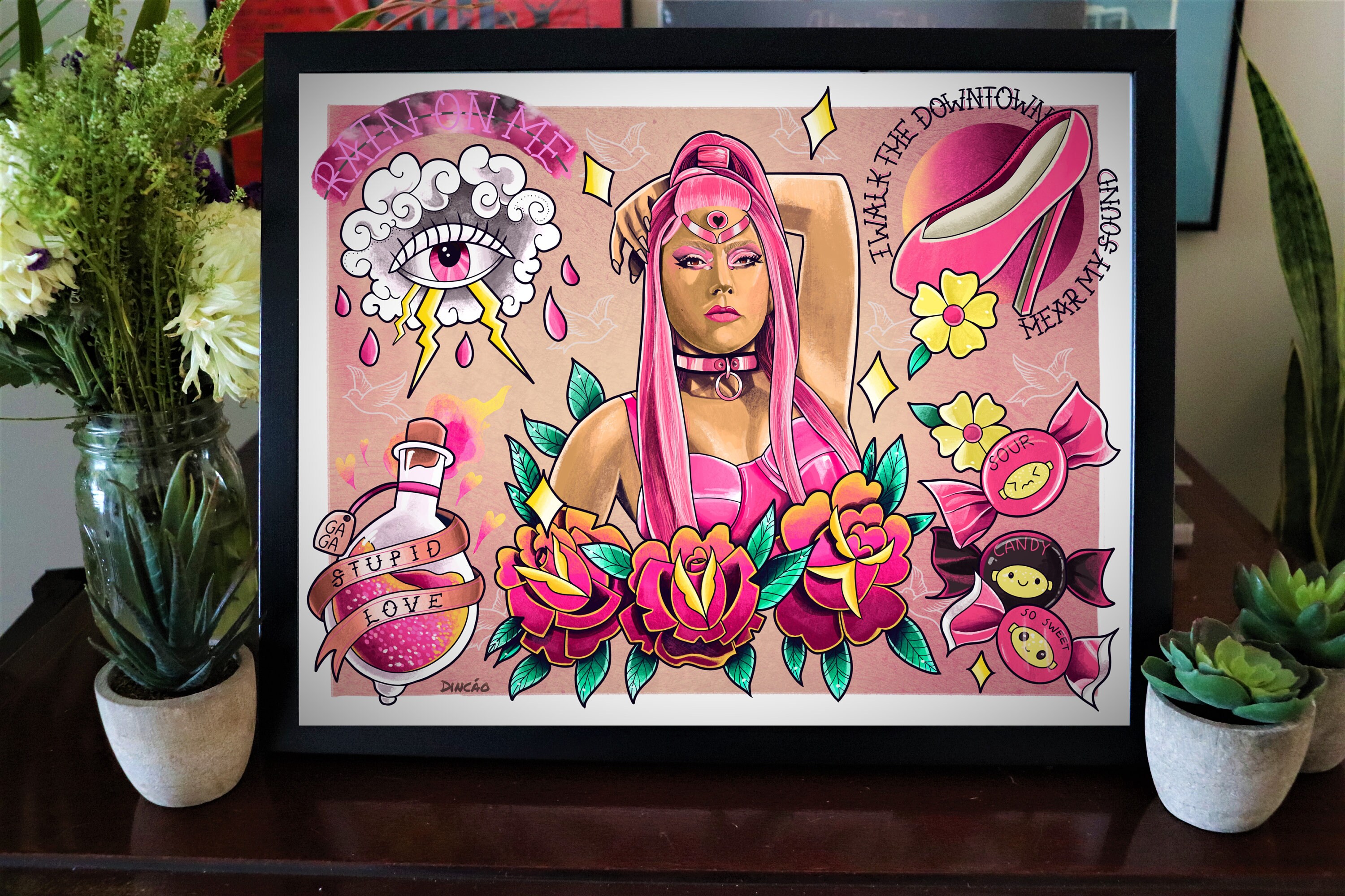 Lady Gaga Chromatica Tattoo Flash Art Print - Etsy