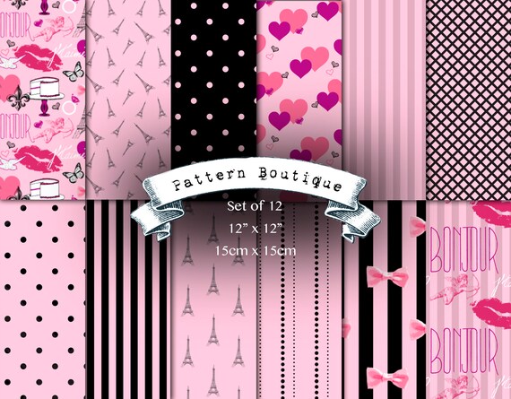 Paris Downloadable Paper Bundle Paris Digital Paper Collage | Etsy