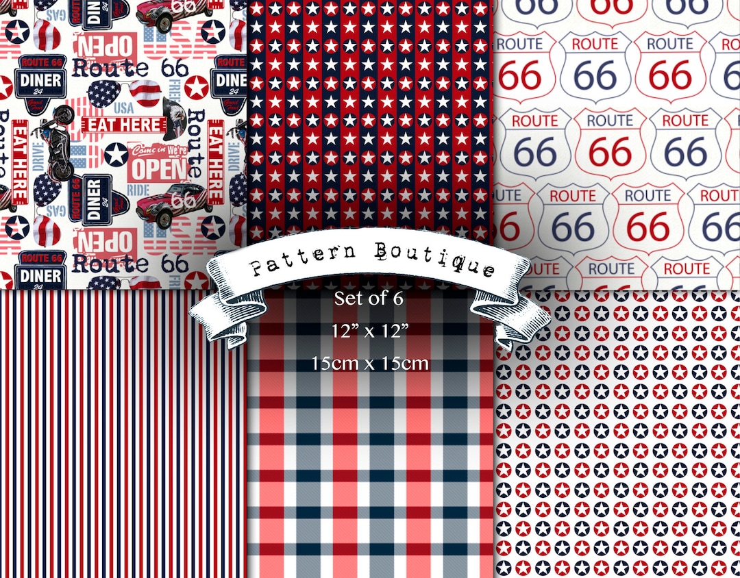 Printable Patriotic USA Digital Paper Pack – Scrapbook and Travel ...
