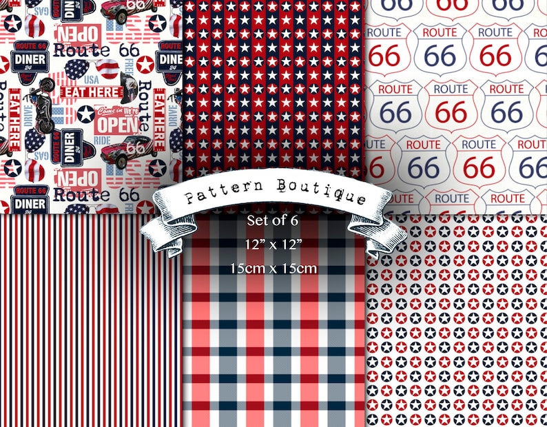 Printable Patriotic USA Digital Paper Pack and Scrapbook Album - Etsy