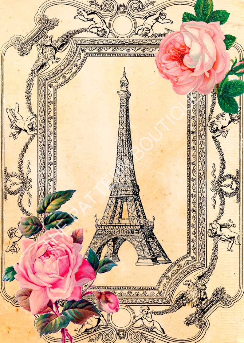 Paris Digital Paper Ephemera Pack ATC 2.5x3.5" - Instant Download ...