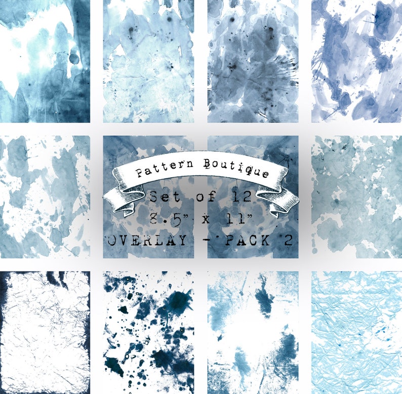 Watercolor Paper Overlays Digital Background Textures 8.5x11 Papercraft ...