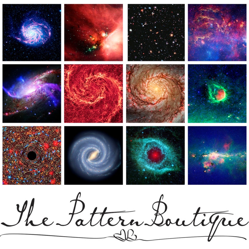 Hubble Telescope Galaxy Digital Paper Pack: Space Scrapbook Art ...